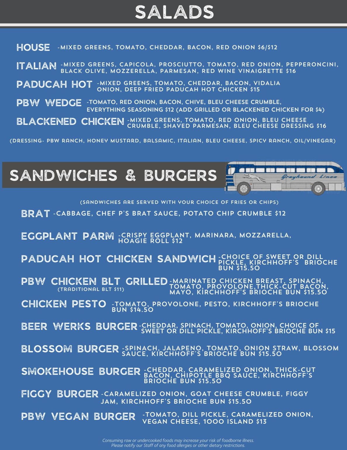 Food Menu - Paducah Beer Werks