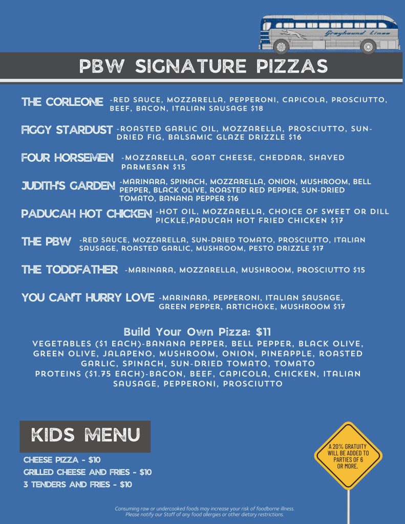 Food Menu - Paducah Beer Werks